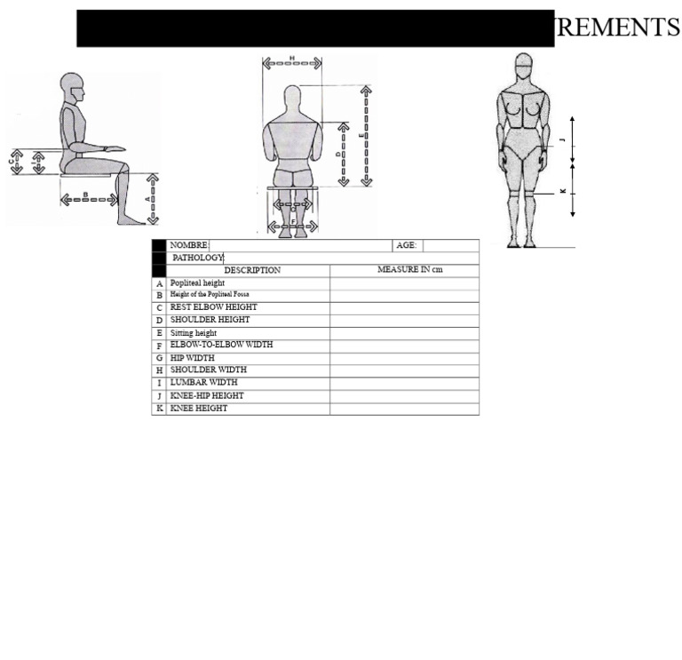 Anthropometric Measurements Table | PDF