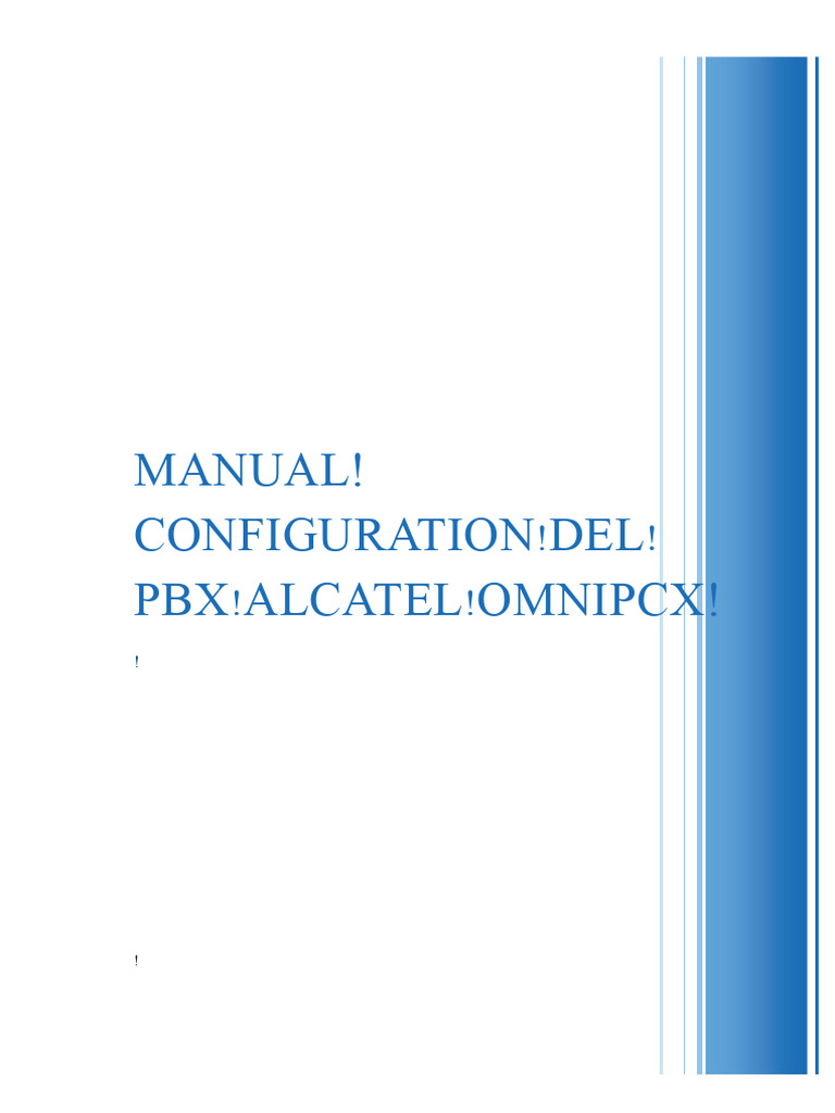 Alcatel OmniPCX PBX Configuration Manual | PDF | Voice Over Ip | Ip Address