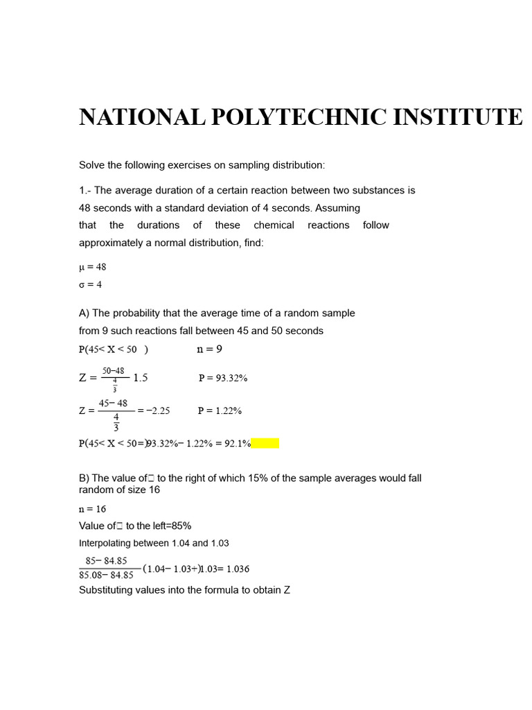 Probability Exercises Normal Distribution | PDF | Normal Distribution | Standard Deviation