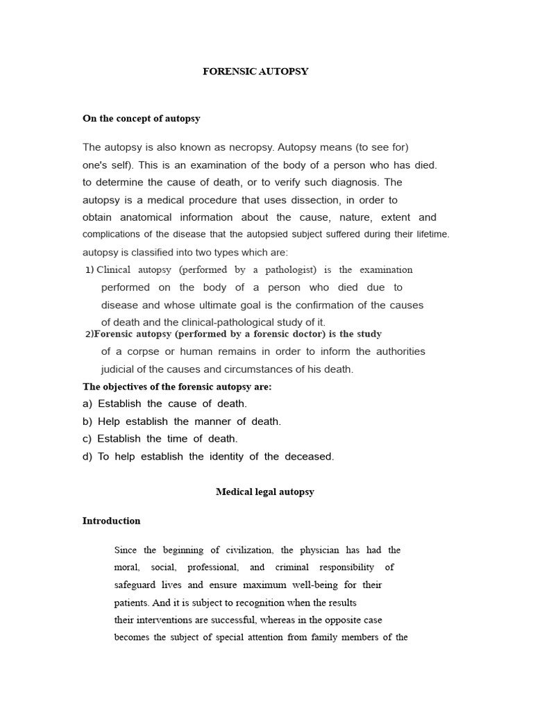 Forensic Autopsy | PDF | Autopsy | Death