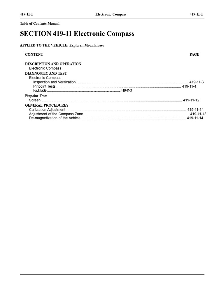 Ford Explorer Electronic Compass Pdf Compass Magnetometer 2769