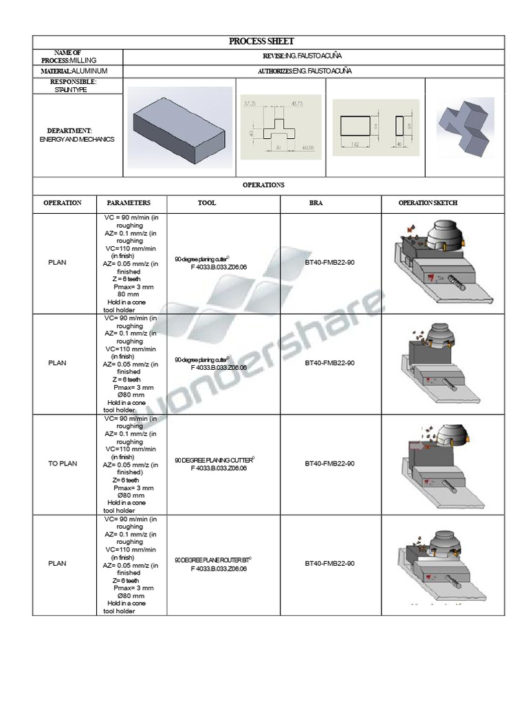 Machining Process Sheet | PDF | Tools | Building Materials