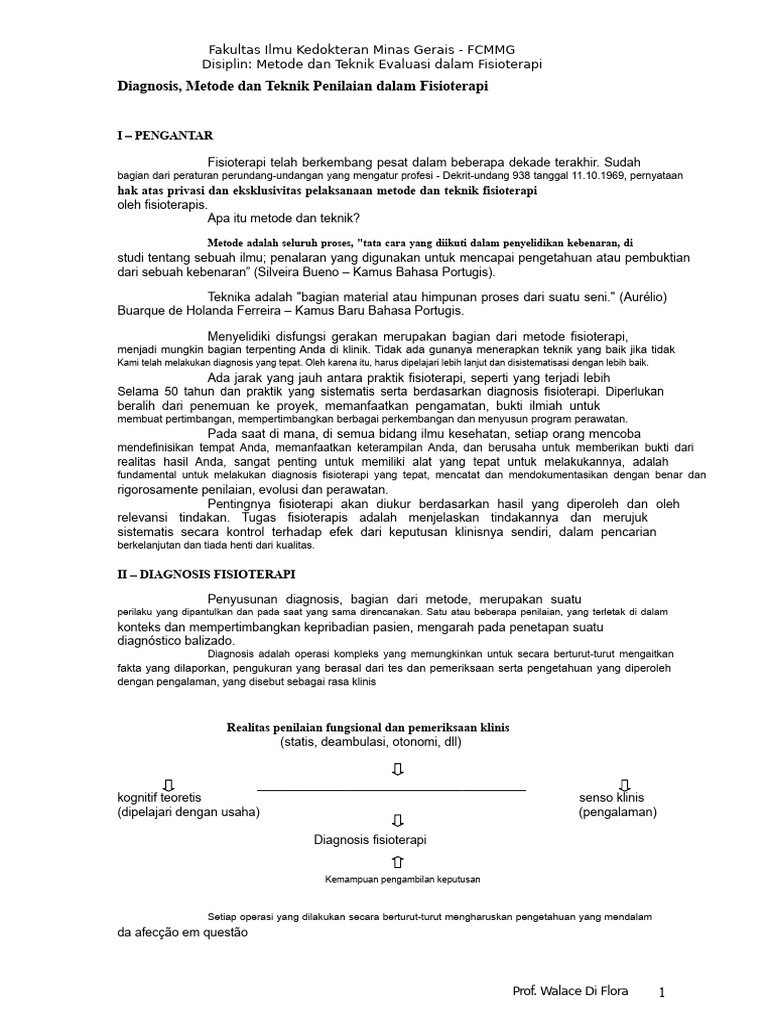Metode dan Teknik Diagnostik Fisioterapi | PDF