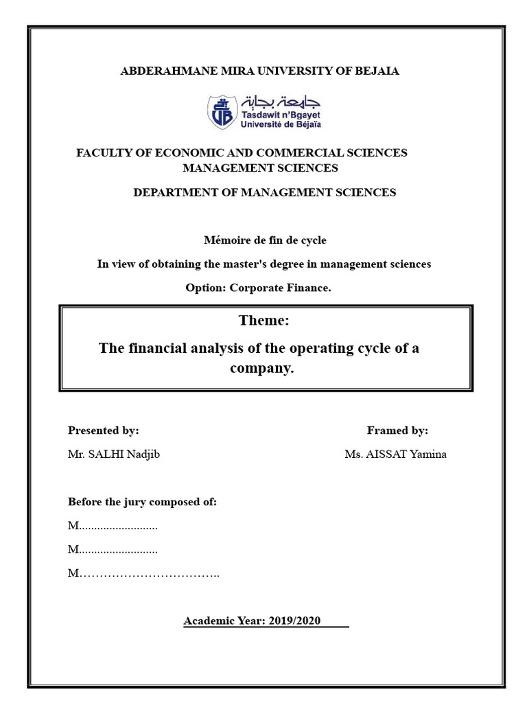 The Financial Analysis of A Company's Operating Cycle | PDF | Factoring ...