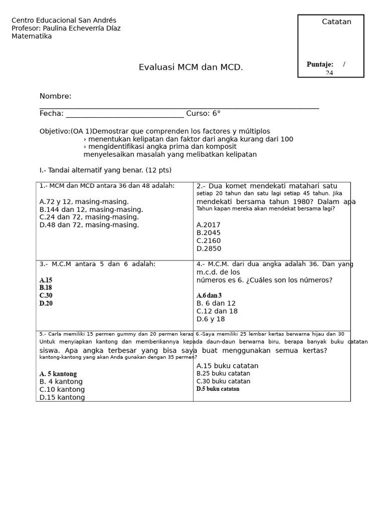 Evaluasi MCM Dan MCD | PDF
