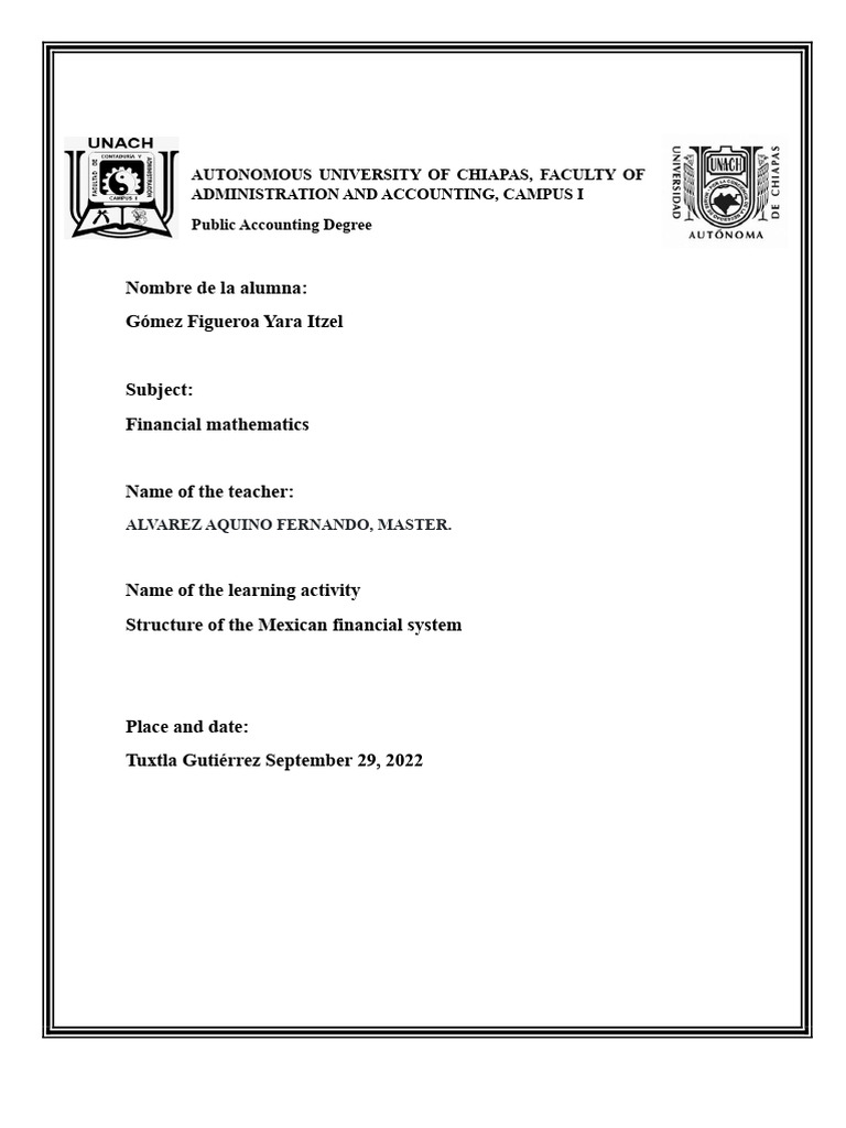 Structure of The Mexican Financial System | PDF | Banks | Saving