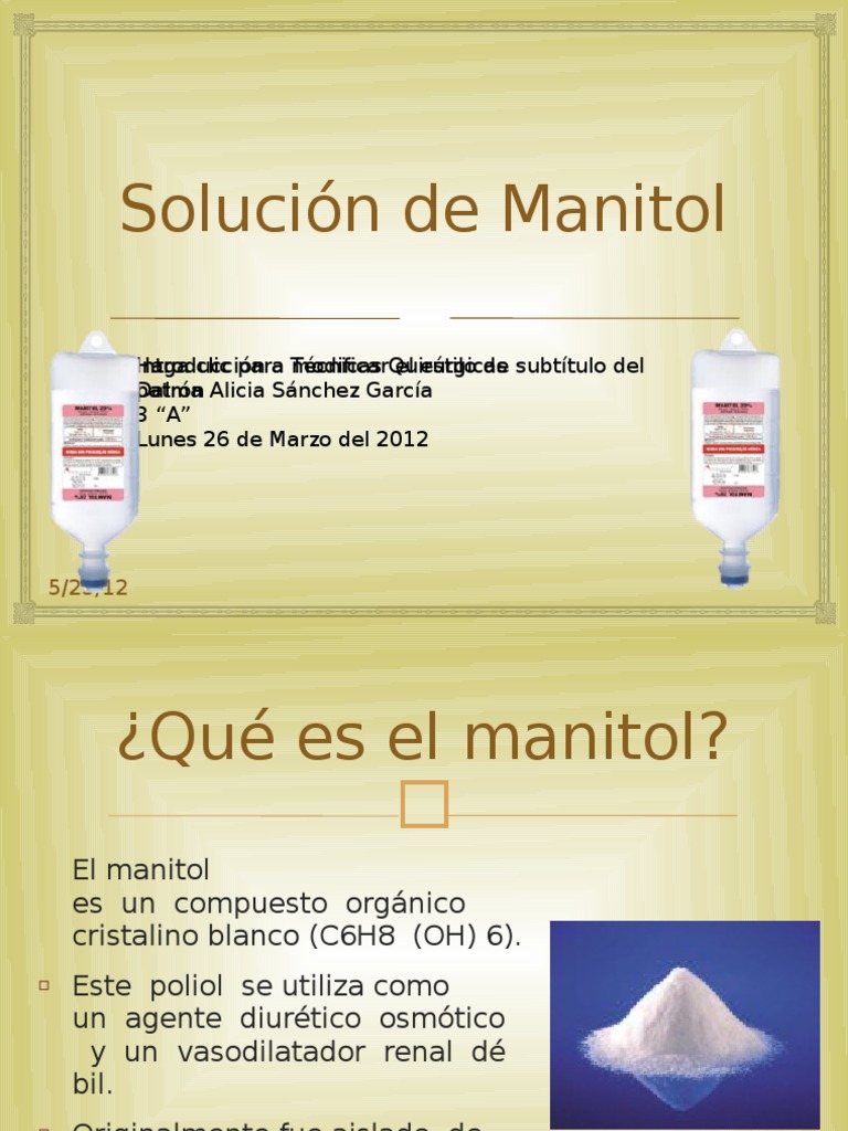 Solución de Manitol | Edema | Sodio