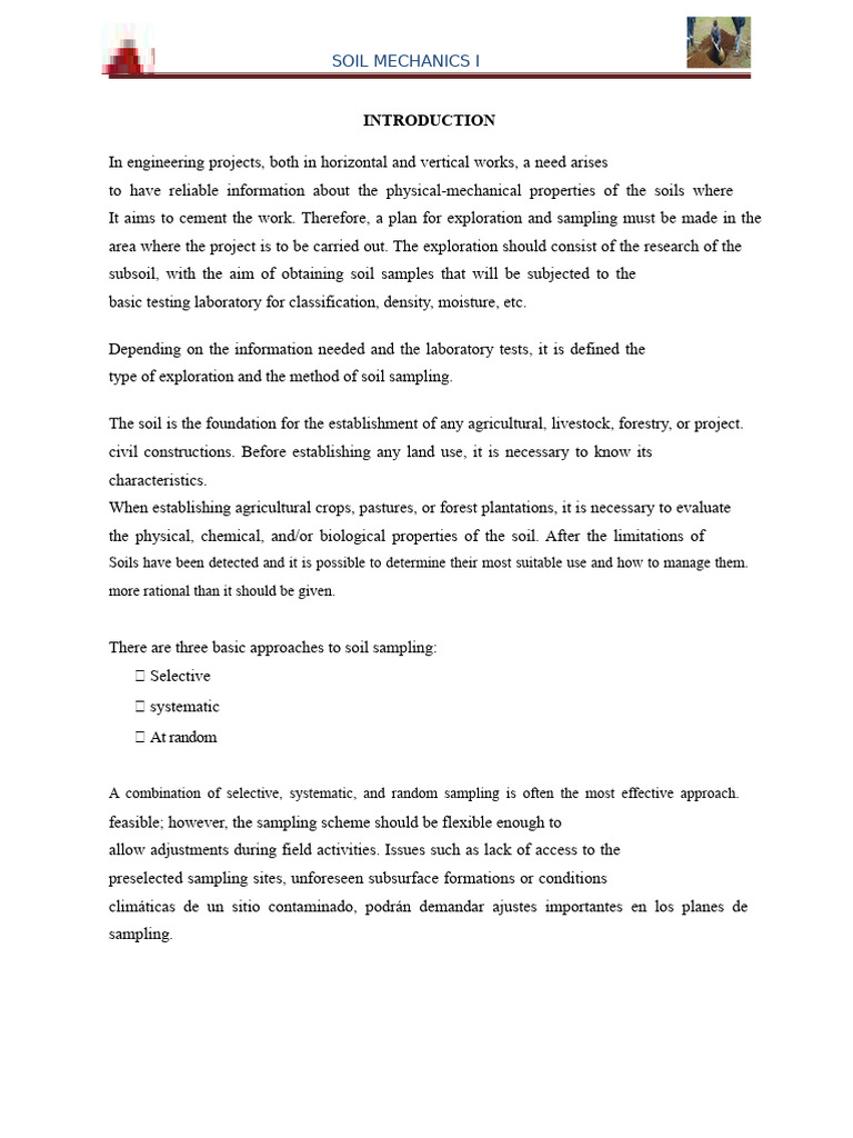 Soil Sampling Work | PDF | Soil | Soil Mechanics