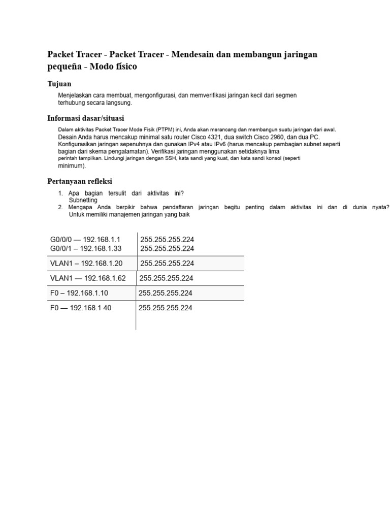 17.8.1 Lab Merancang dan membangun jaringan perusahaan kecil | PDF