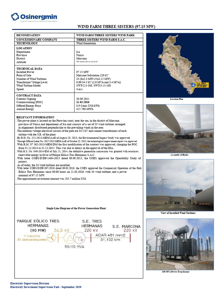 Three Sisters Wind Farm Overview | PDF | Wind Farm | Wind Turbine