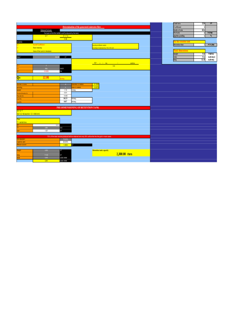Flow Calculation Table EMPAGUA | PDF | Rain | Area