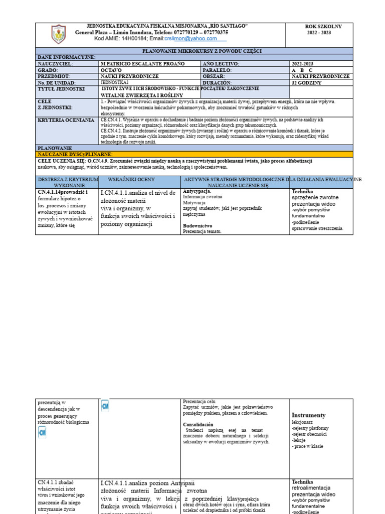 Planowanie Ccnn 2022 Ósma | PDF