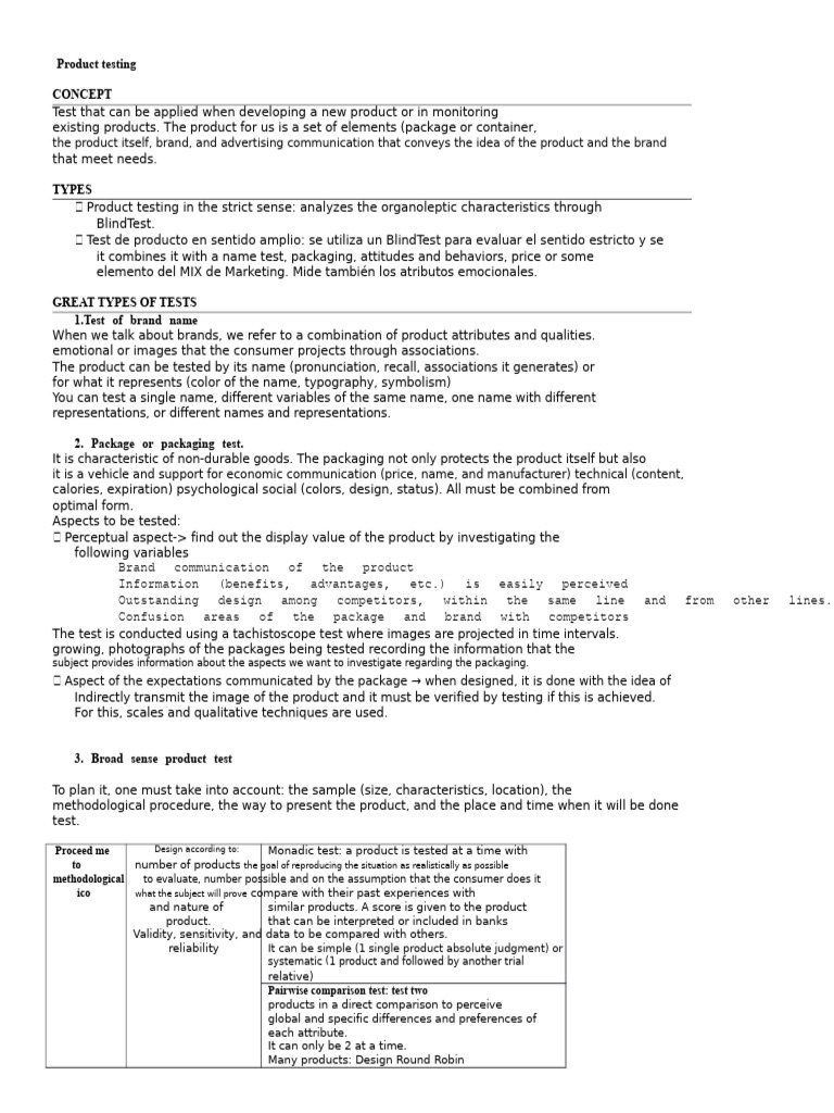 Product Test | PDF | Brand | Methodology
