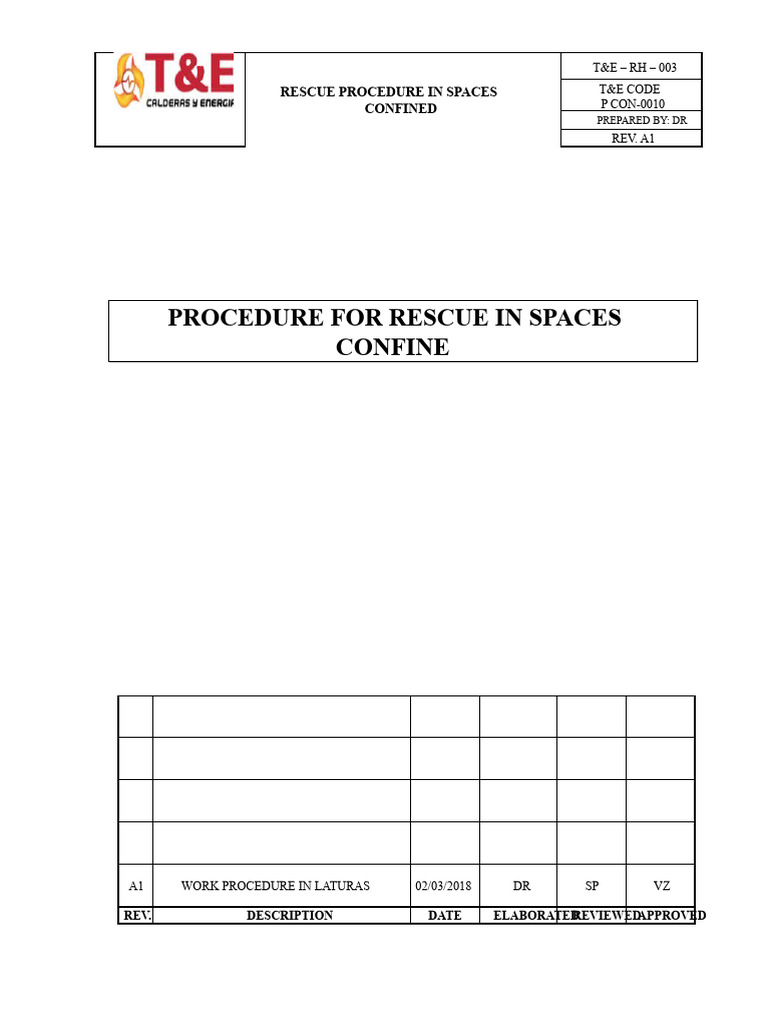 1. Confined space rescue procedure for boilers | PDF | Working ...