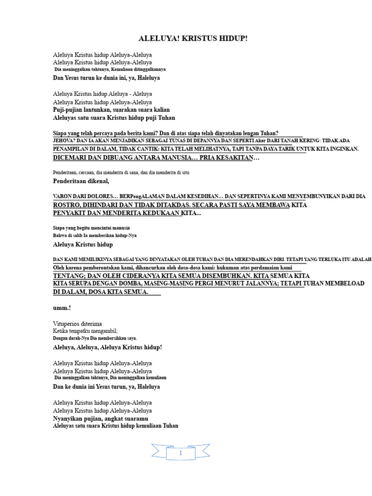 Haleluya Kristus Hidup | PDF