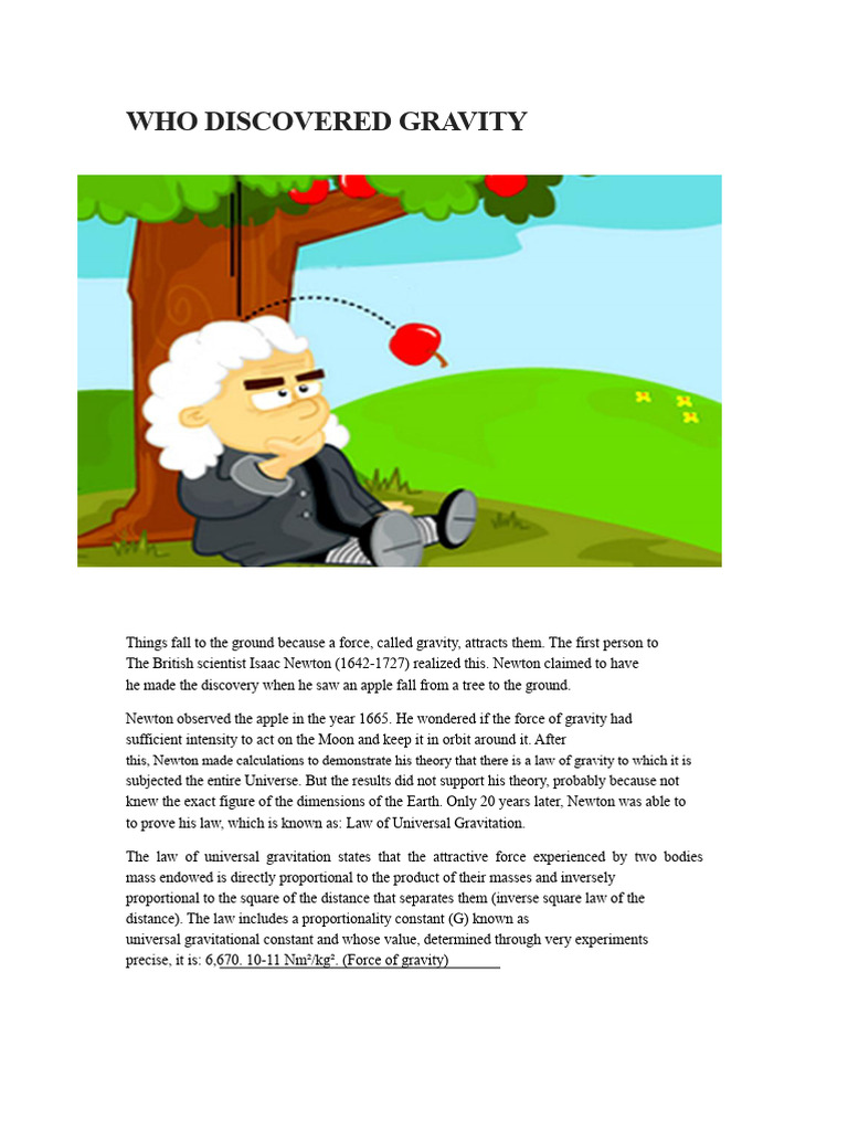 Isaac Newton and the Law of Gravity | PDF | Newton's Law Of Universal ...