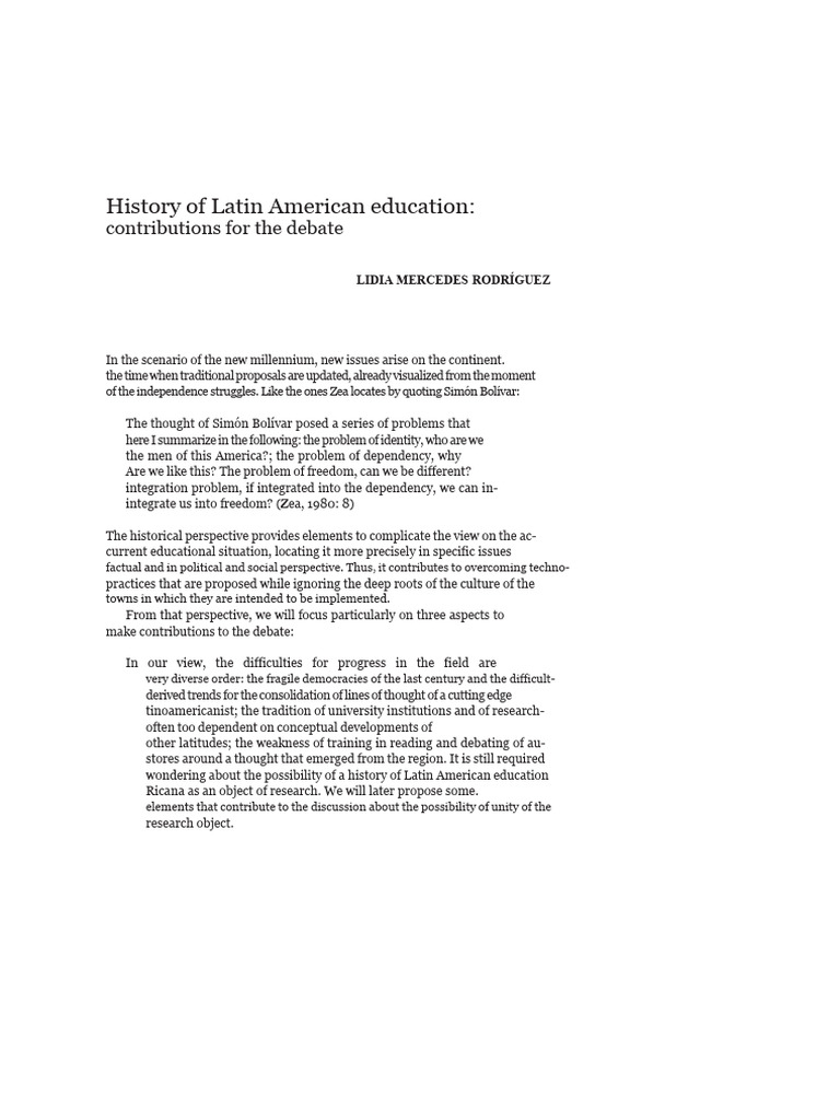 Lidia Rodriguez - History of Latin American Education | PDF | Knowledge ...