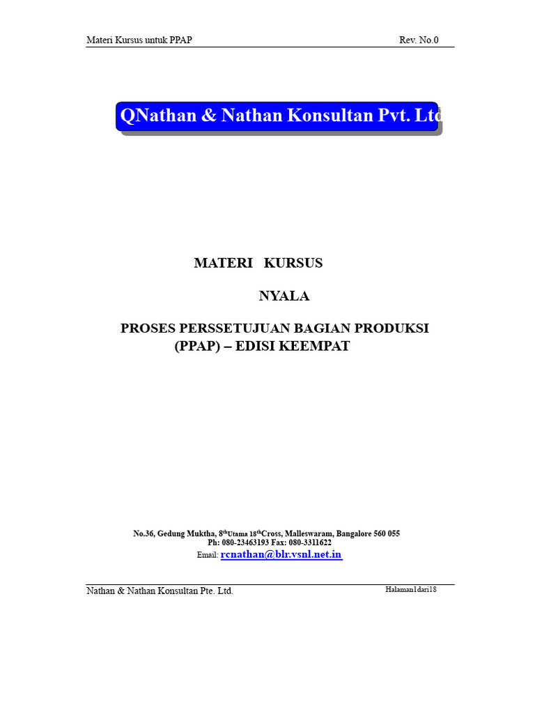 PPAP - Edisi ke-4 - Materi kursus | PDF