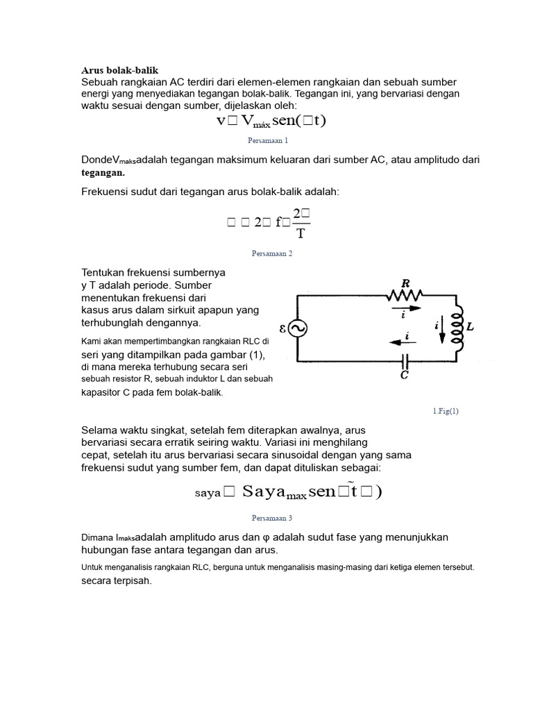 Analisis Rangkaian AC: RLC dan Fasor | PDF