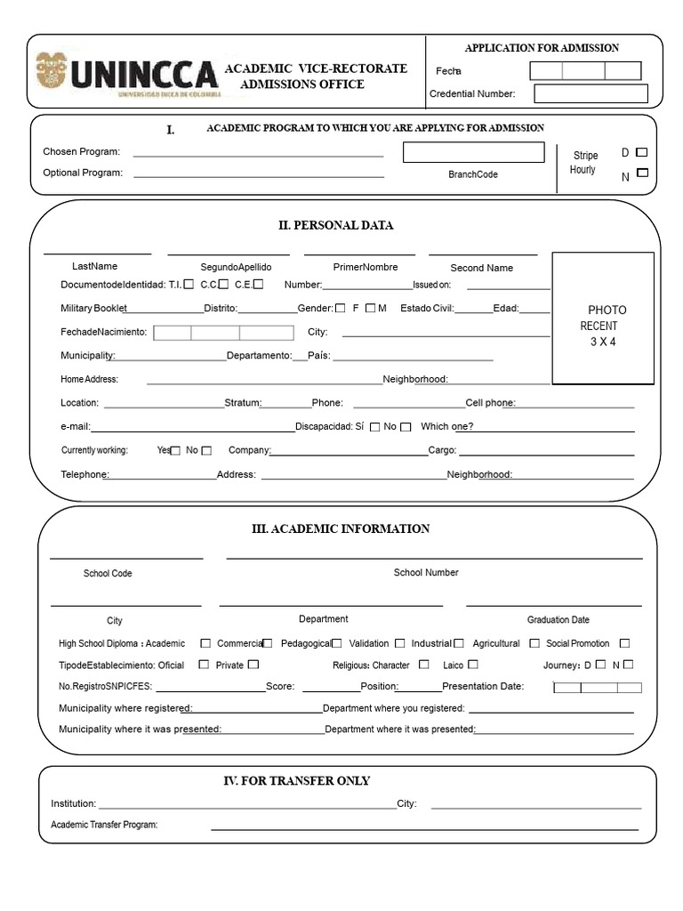 03 Admission Form Format | PDF