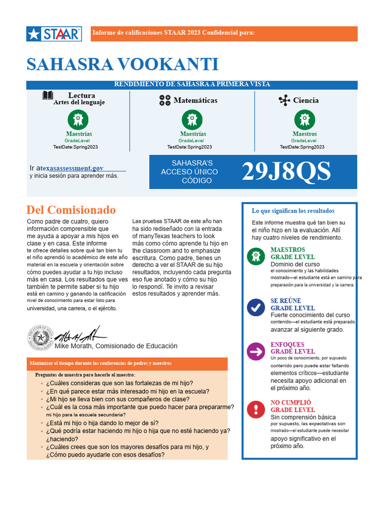 STAAR Grado 5 Lectura Artes Del Lenguaje | PDF | Conocimiento | Aprendizaje