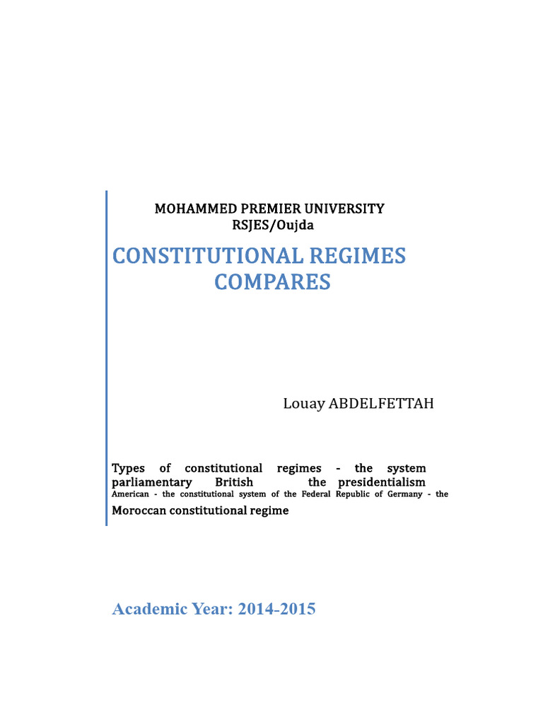 Types of Constitutional Regimes Explained | PDF | House Of Lords ...