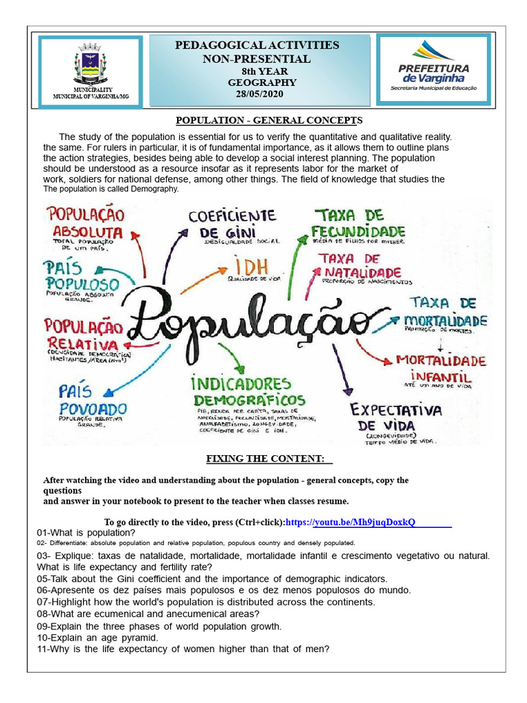 CLASS 2 GEOGRAPHY 8TH GRADE Population | PDF | Economies | Economics