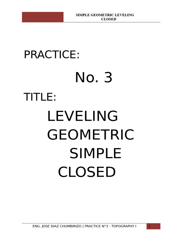 Simple Closed Geometric Leveling Guide | PDF | Topography | Accuracy ...