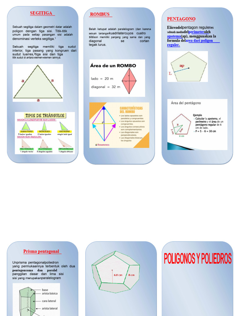 Geometri Poligon: Segitiga, Rombus, dan Dodekahedron | PDF