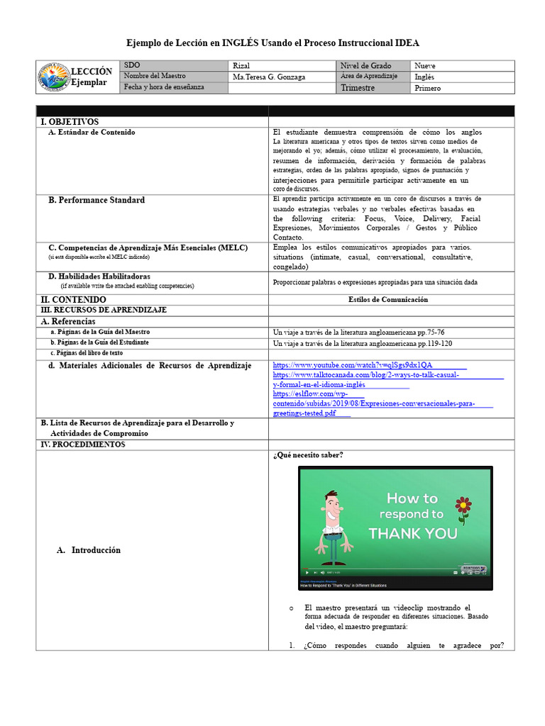 LE-Inglés-Grado 9-Q1-MELC 3 | PDF | Aprendizaje | Comunicación humana