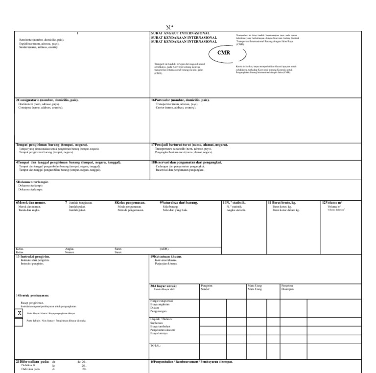 Model Editable CMR Internasional | PDF