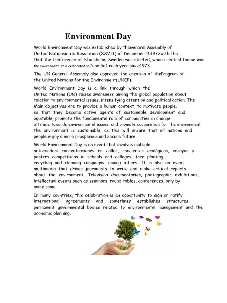World Environment Day Overview | PDF | United Nations Environment ...