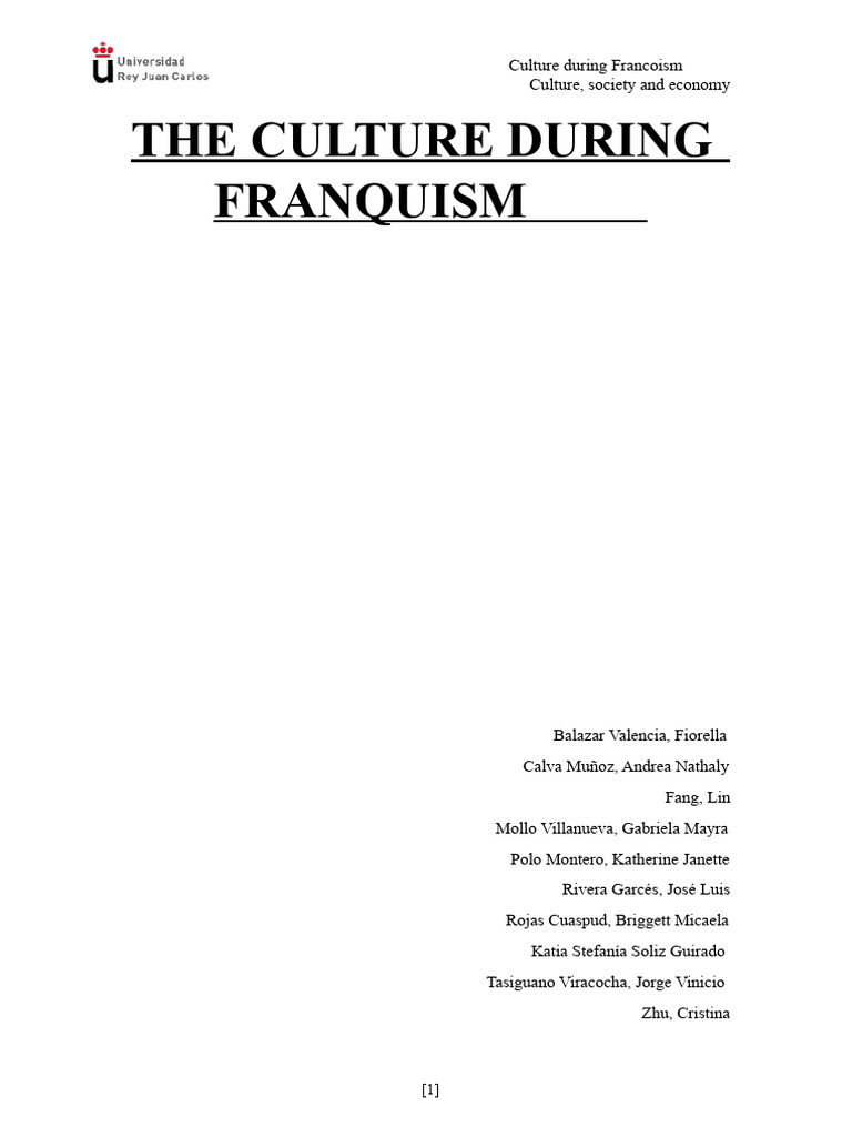 Culture Under Francoism: An Overview | PDF | Francoist Spain ...