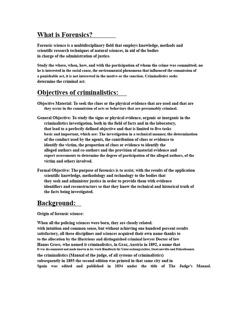 Understanding Forensic Science Basics | PDF | Forensic Science ...