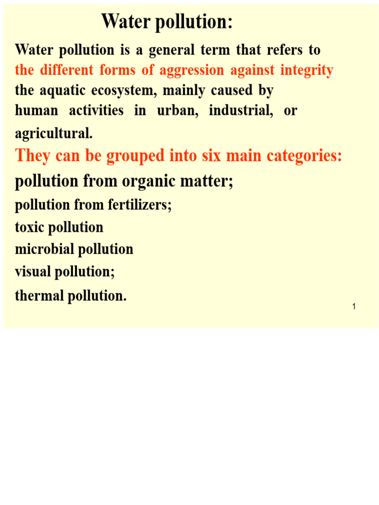 1 Water Pollution Parameters | PDF | Solubility | Ph