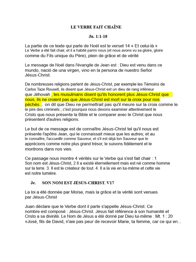 Noël : Le Verbe fait chair, Jésus-Christ | PDF | Jésus | Logos ...