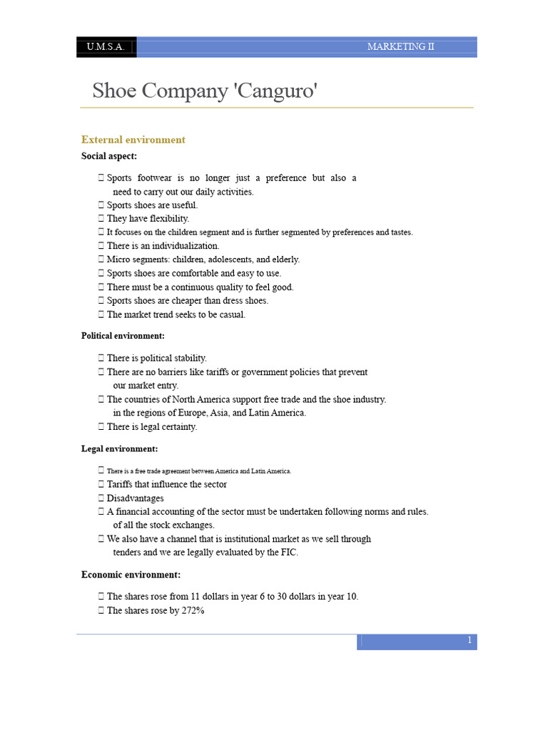 Footwear Company Mission Vision Objectives SWOT Matrix | PDF ...