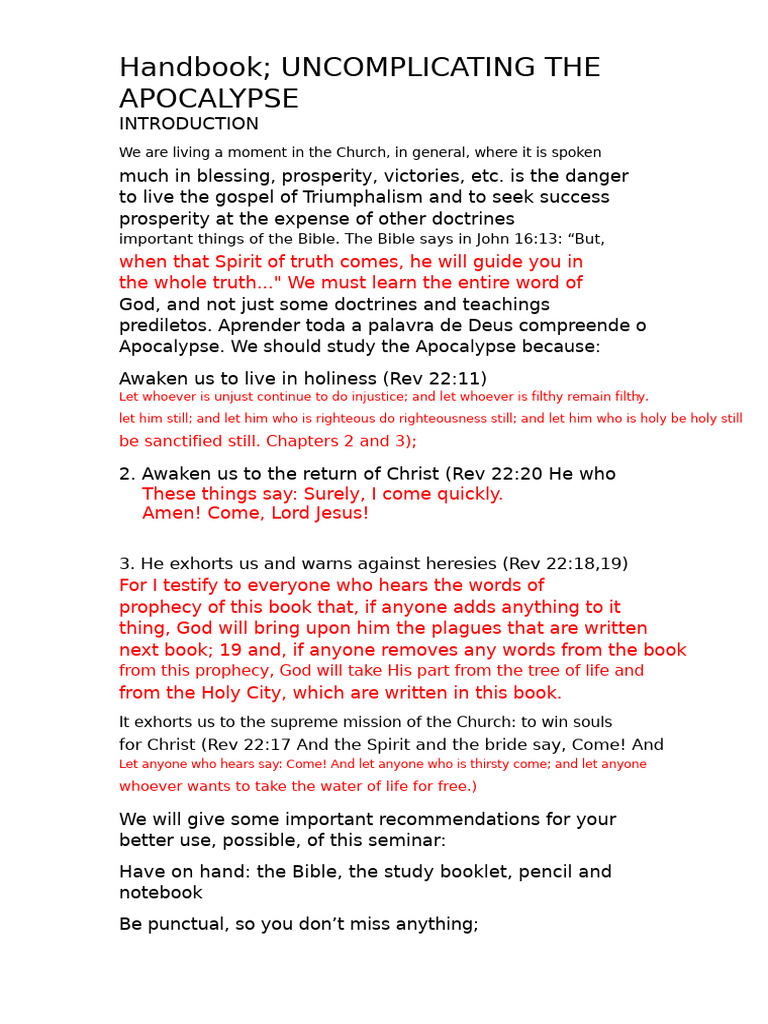 Uncomplicating the Apocalypse Handbook | PDF | Book Of Revelation ...