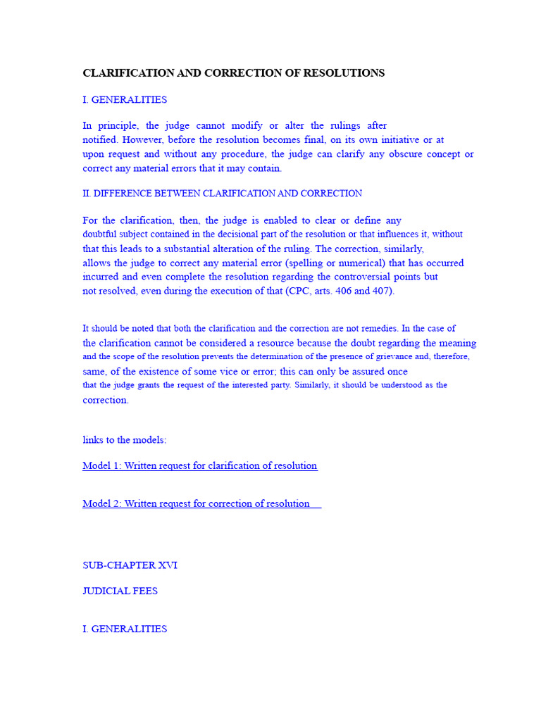 Clarification and Correction of Resolutions | PDF | Lawsuit | Identity ...
