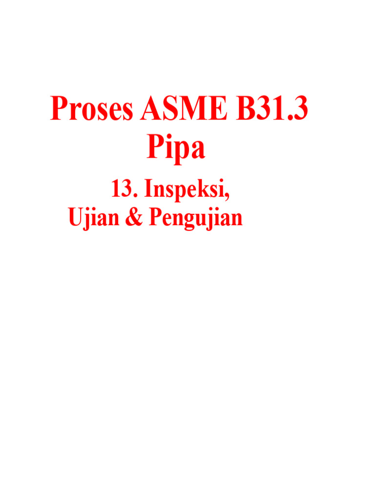 ASME B31-Pemeriksaan | PDF