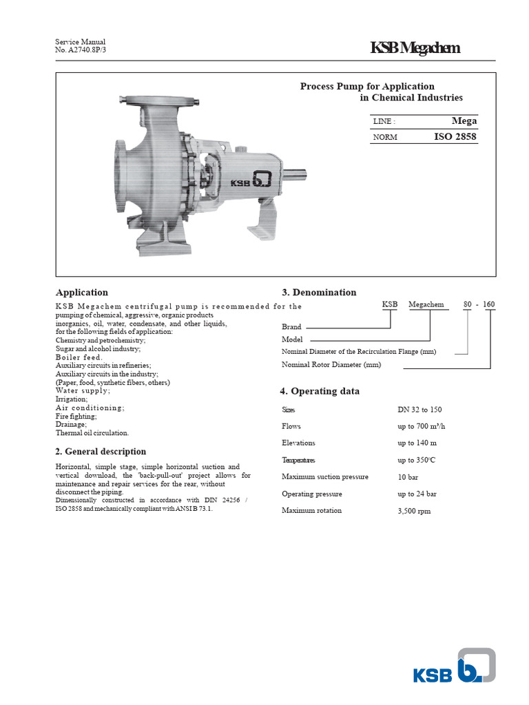KSB Megachem | PDF | Pump | Liquids