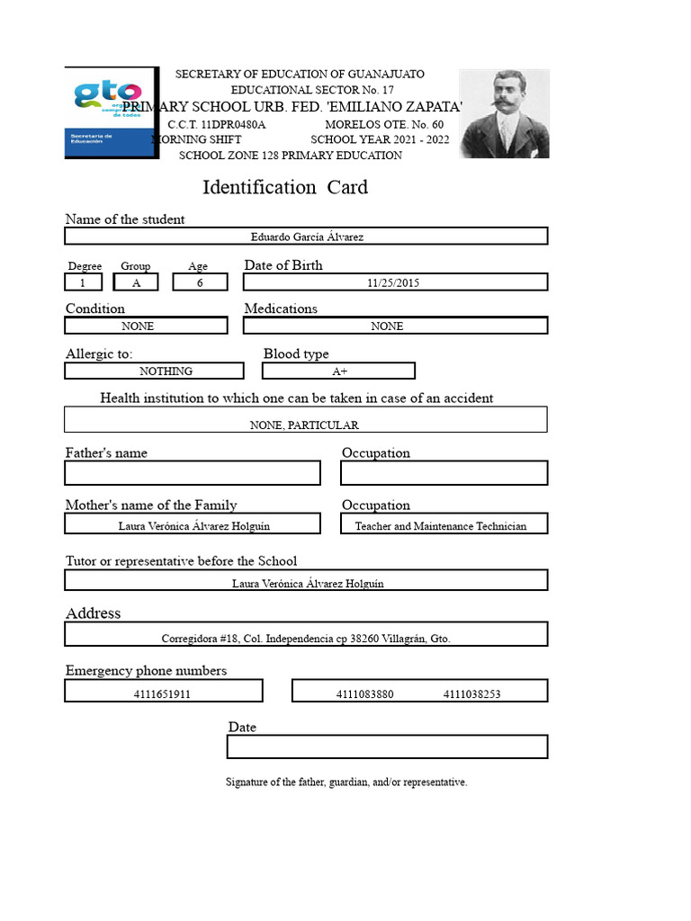 Student Identification Card 2021-2022 | PDF
