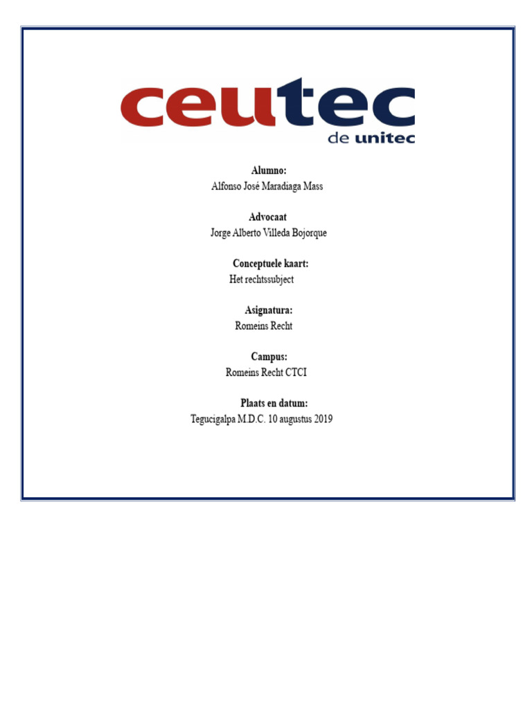 Conceptueel Schema Het Subject Van Recht | PDF