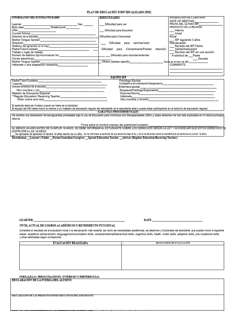 Sped Iep | PDF | Invalidez | Cognición
