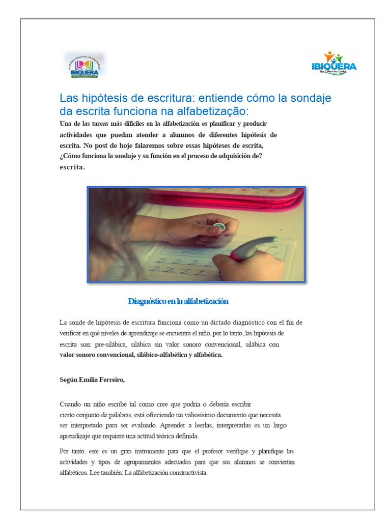 Hipótesis de escritura en alfabetización | PDF | Literatura | Sílaba