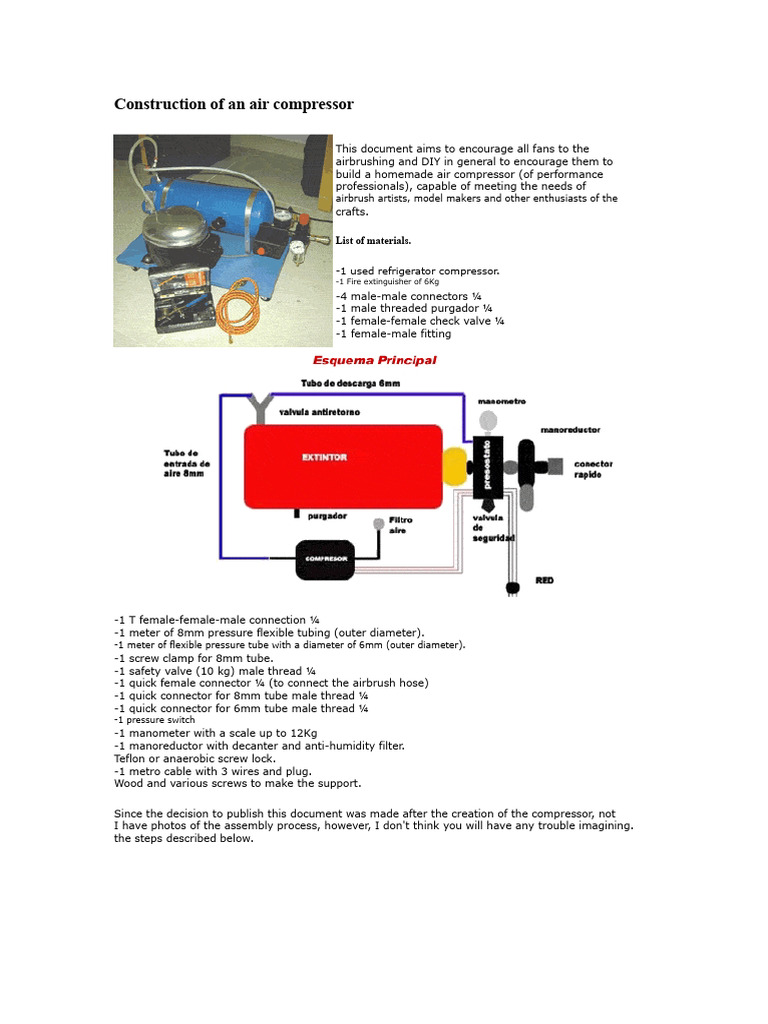 Homemade Air Compressor | PDF | Electrical Connector | Valve