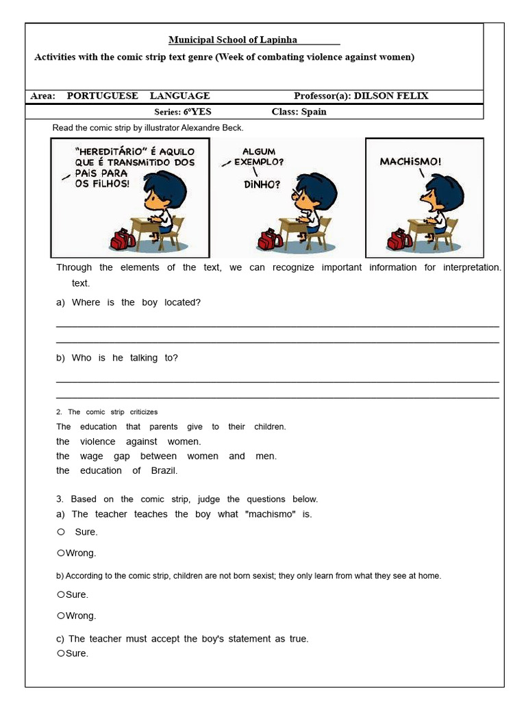 Activity 1 - Week Against Violence Against Women 6th | PDF