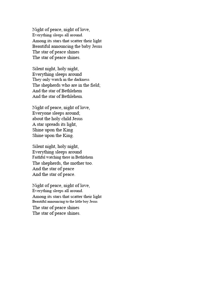 Silent Night Lyrics | PDF