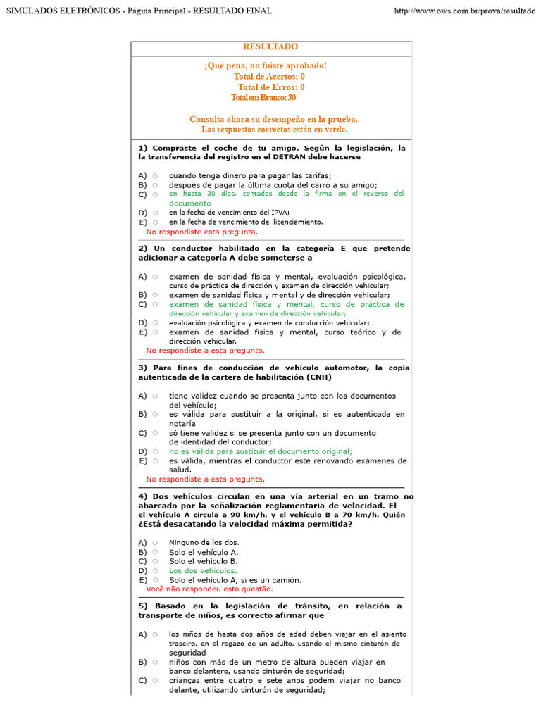 AUTO ESCUELA SIMULADOS Prueba 3 Gabaritada | PDF | Casco | Motocicleta