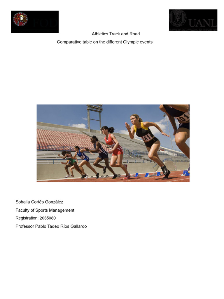 Definitive Comparative Table of Olympic Tests | PDF | Track And Field ...